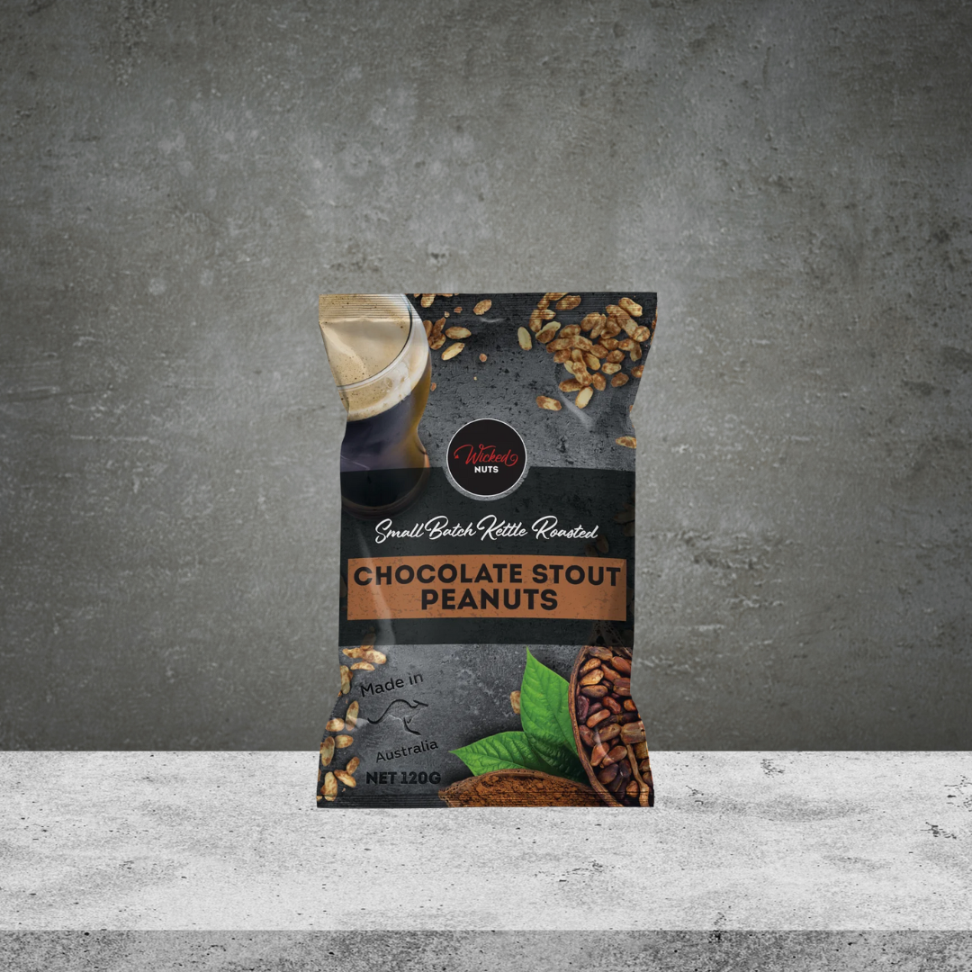 Wicked Nuts Chocolate Stout Infused Peanuts 120g – Hampers Galore